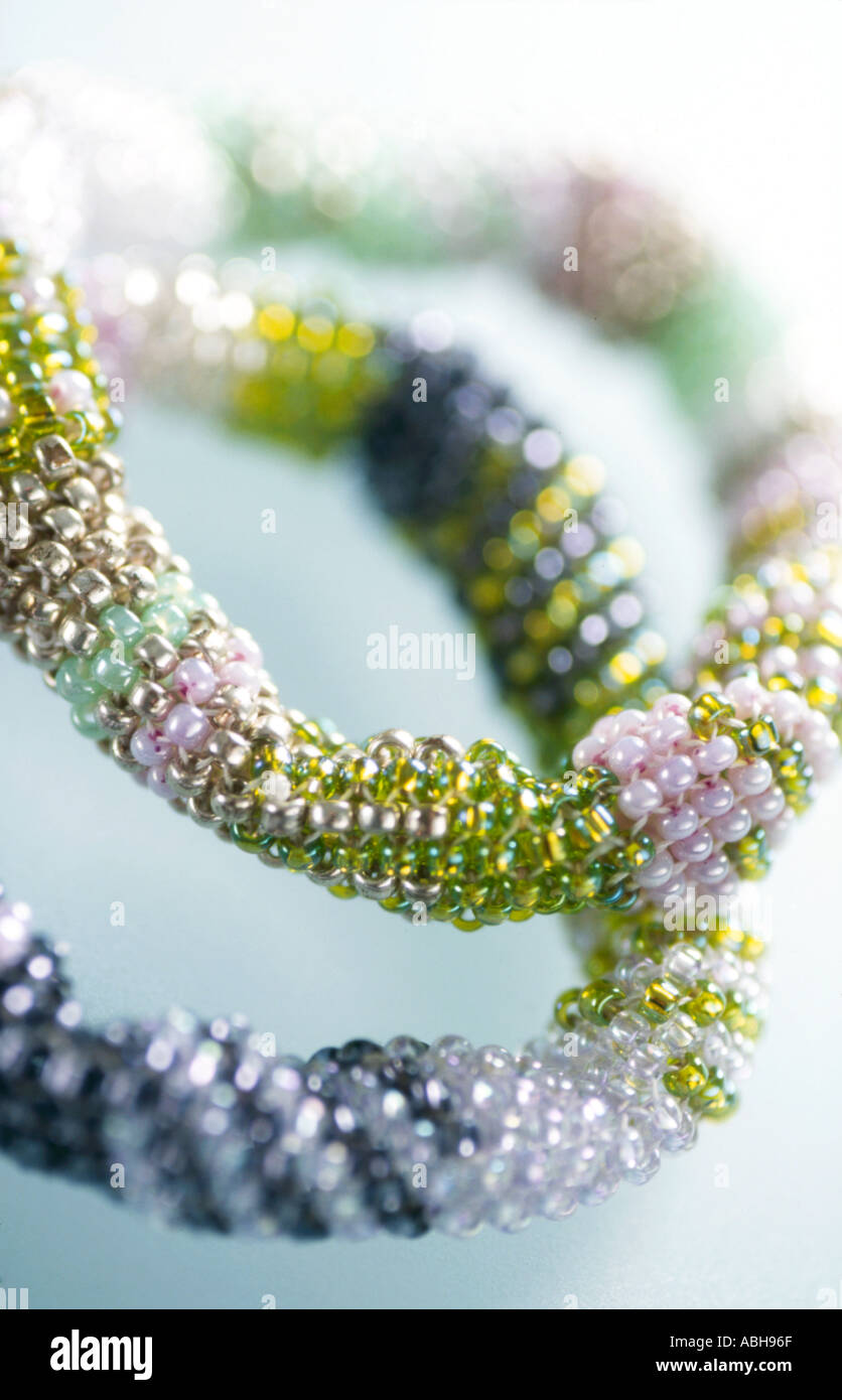 Two beaded bracelets Stock Photo - Alamy