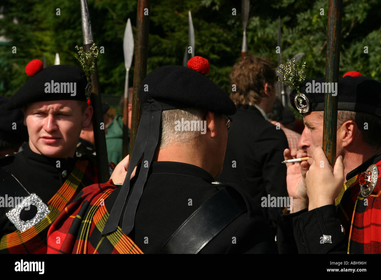 Men of Lonach at Lonach Gathering Strathdon Stock Photo - Alamy