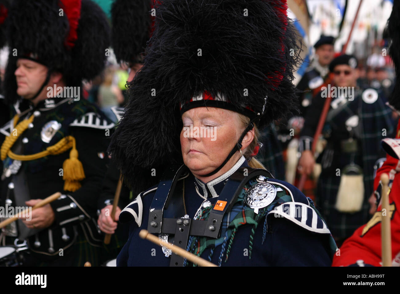 Female Piper at Lonach Gathering Strathdon Stock Photo - Alamy
