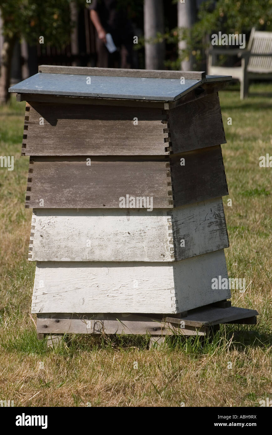 Traditional Wooden Beehive Stock Photo - Alamy