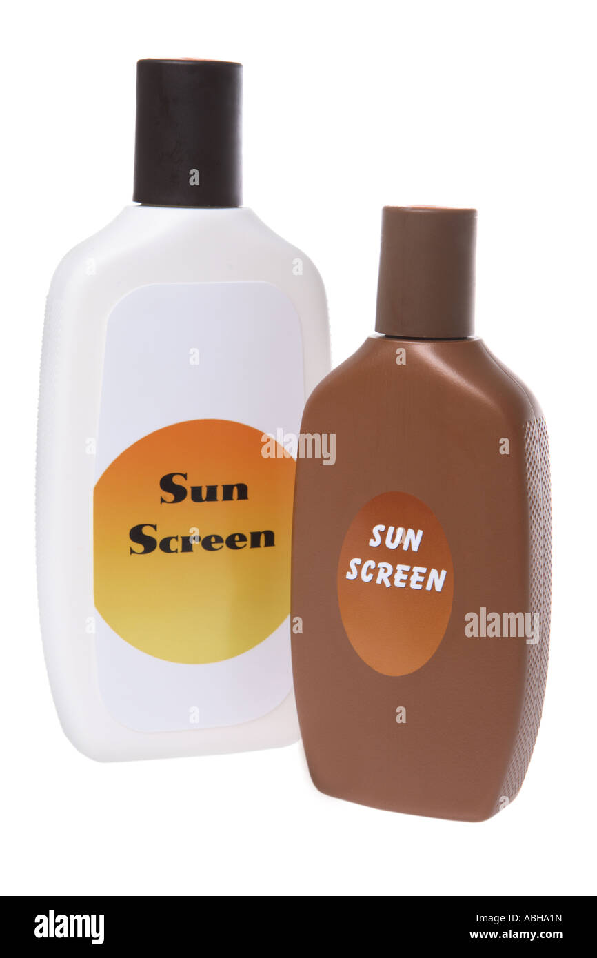 Sunscreen bottles Cut Out Stock Images & Pictures - Alamy