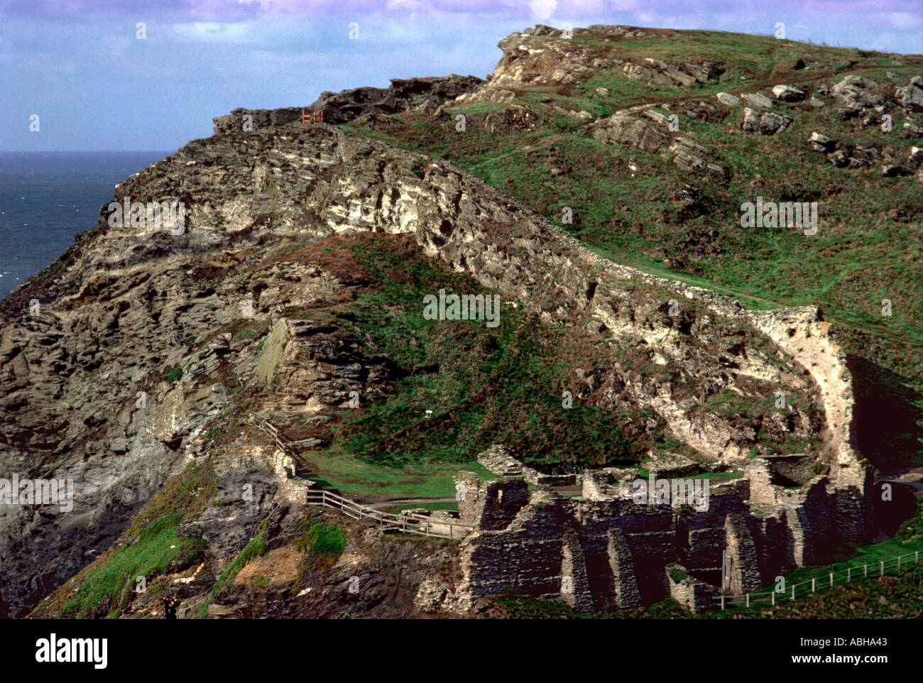Ruins of Tintagel Castle Legendary birthplace of King Arthur Cornwall ...
