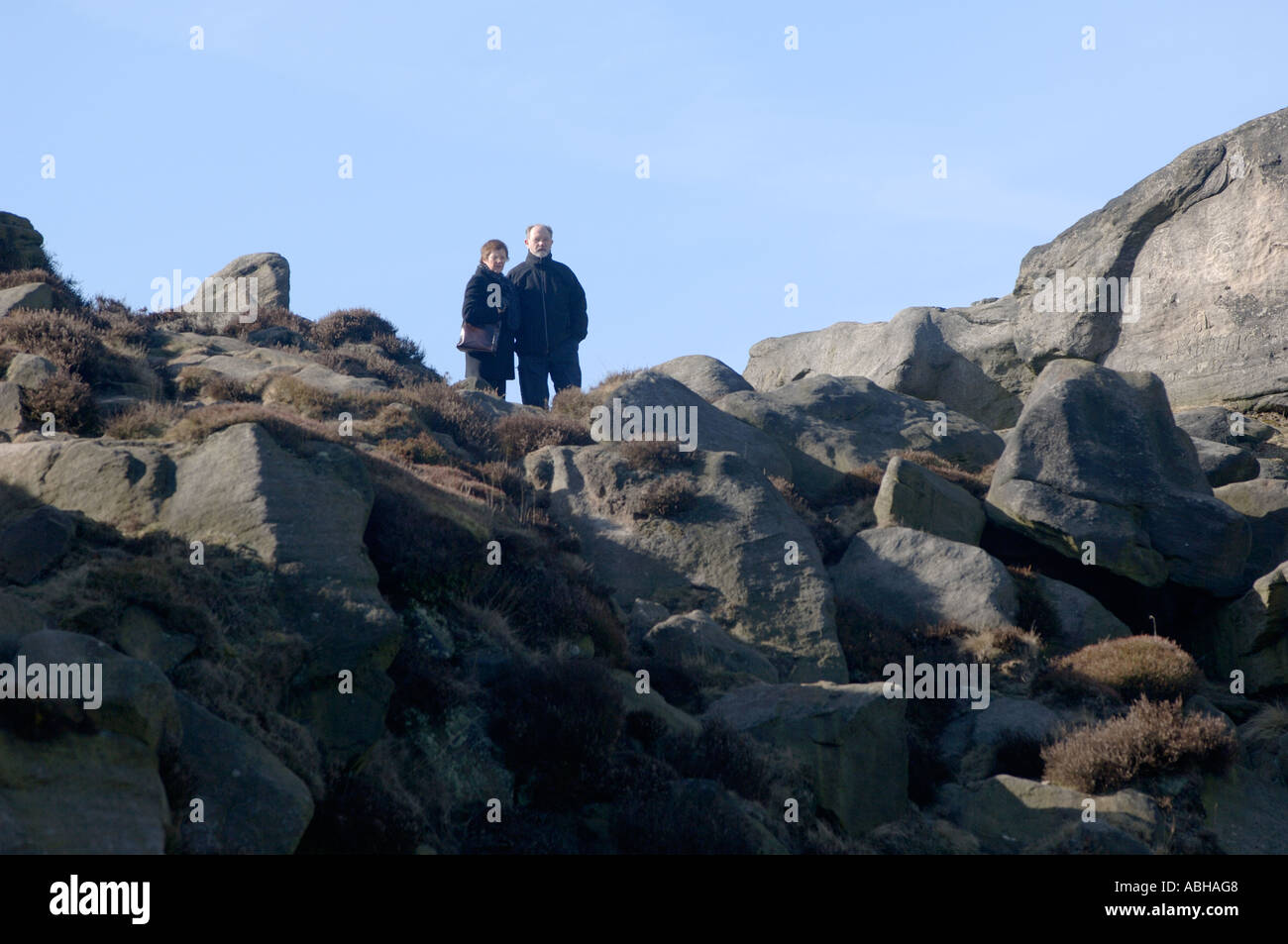 Cow and Calf Rocks Ilkley West Yorkshire UK Stock Photo - Alamy