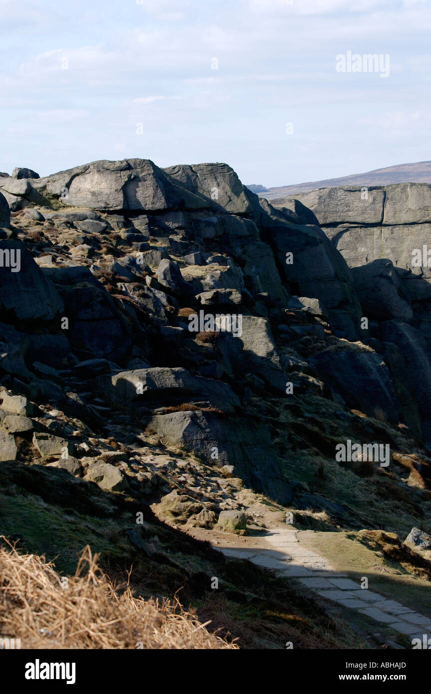 Cow and Calf Rocks Ilkley West Yorkshire UK Stock Photo - Alamy