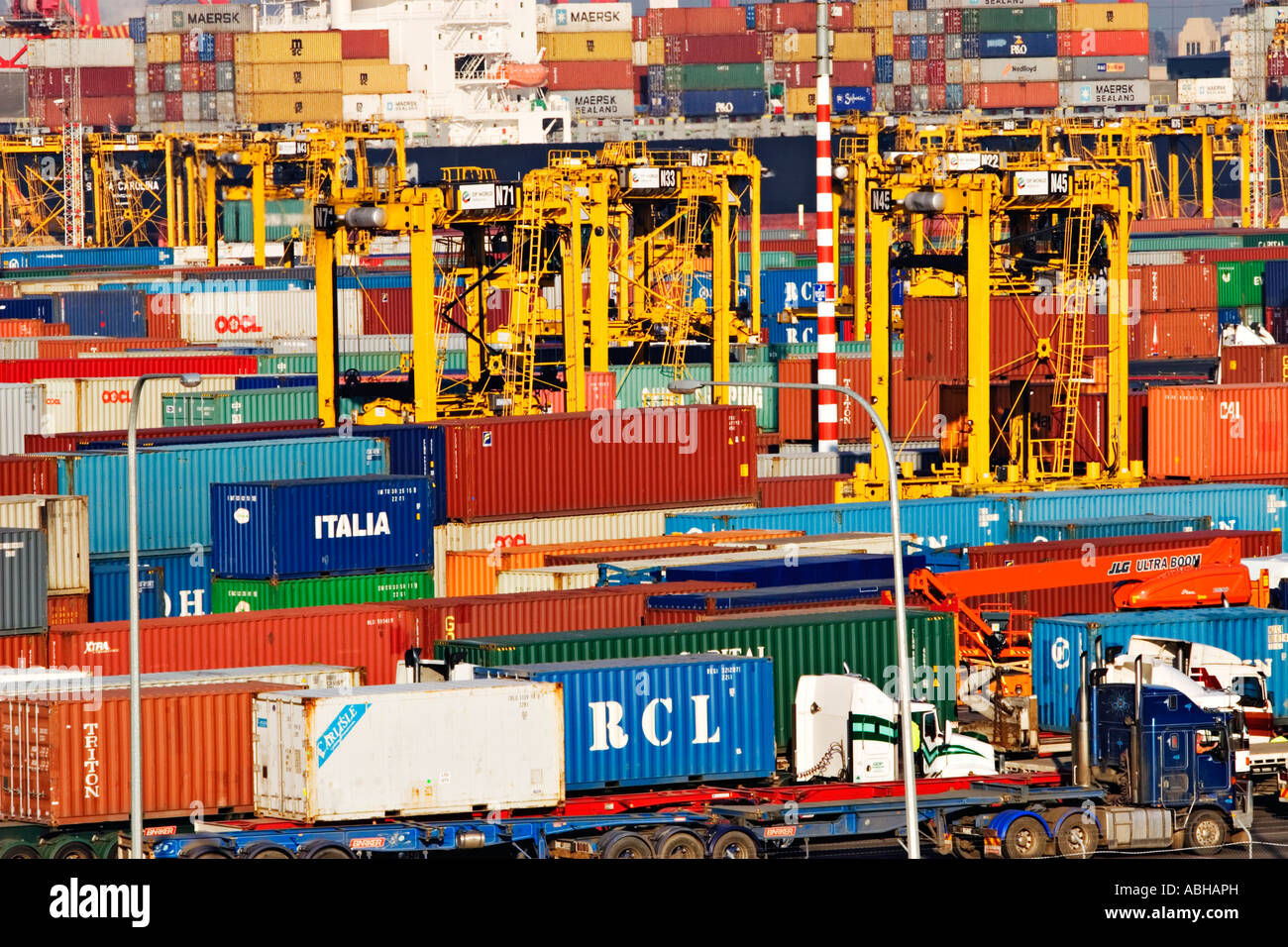 Shipping Industry / A busy Shipping Container Terminal,the Port of ...