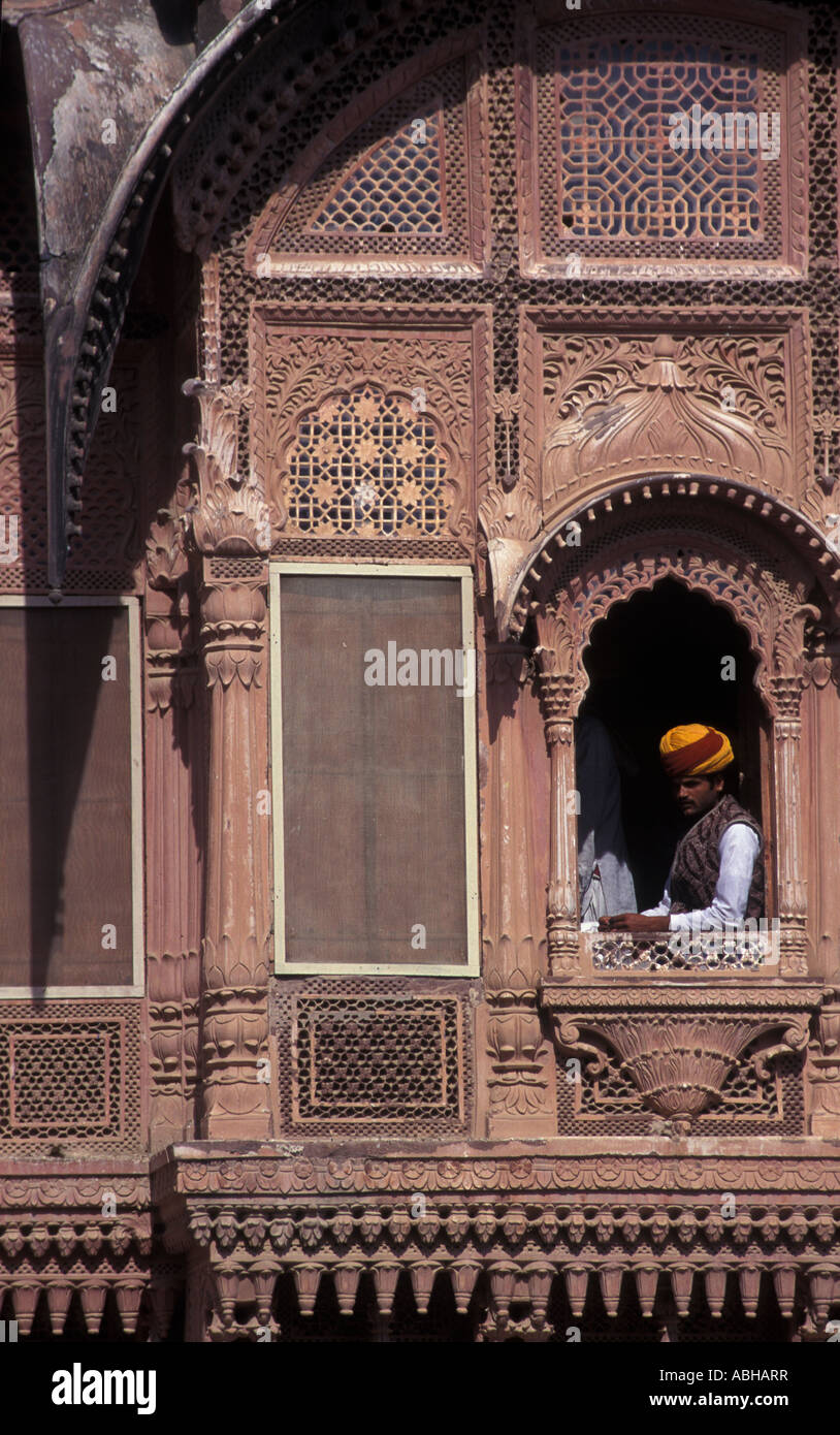 INDIA Jaipur Rajput in turban Amber Fort Stock Photo - Alamy