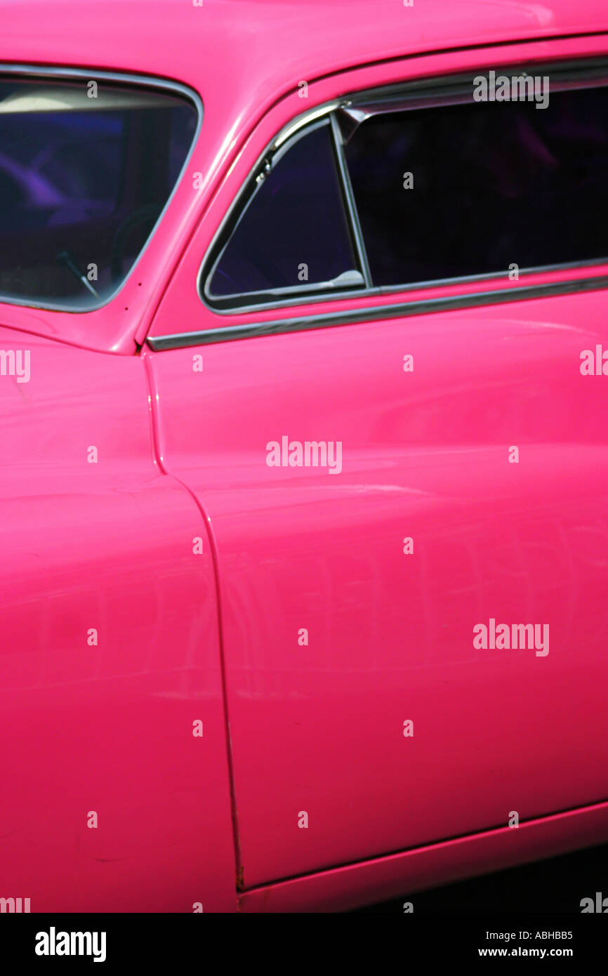 old American 50's car pink design automobile Stock Photo - Alamy