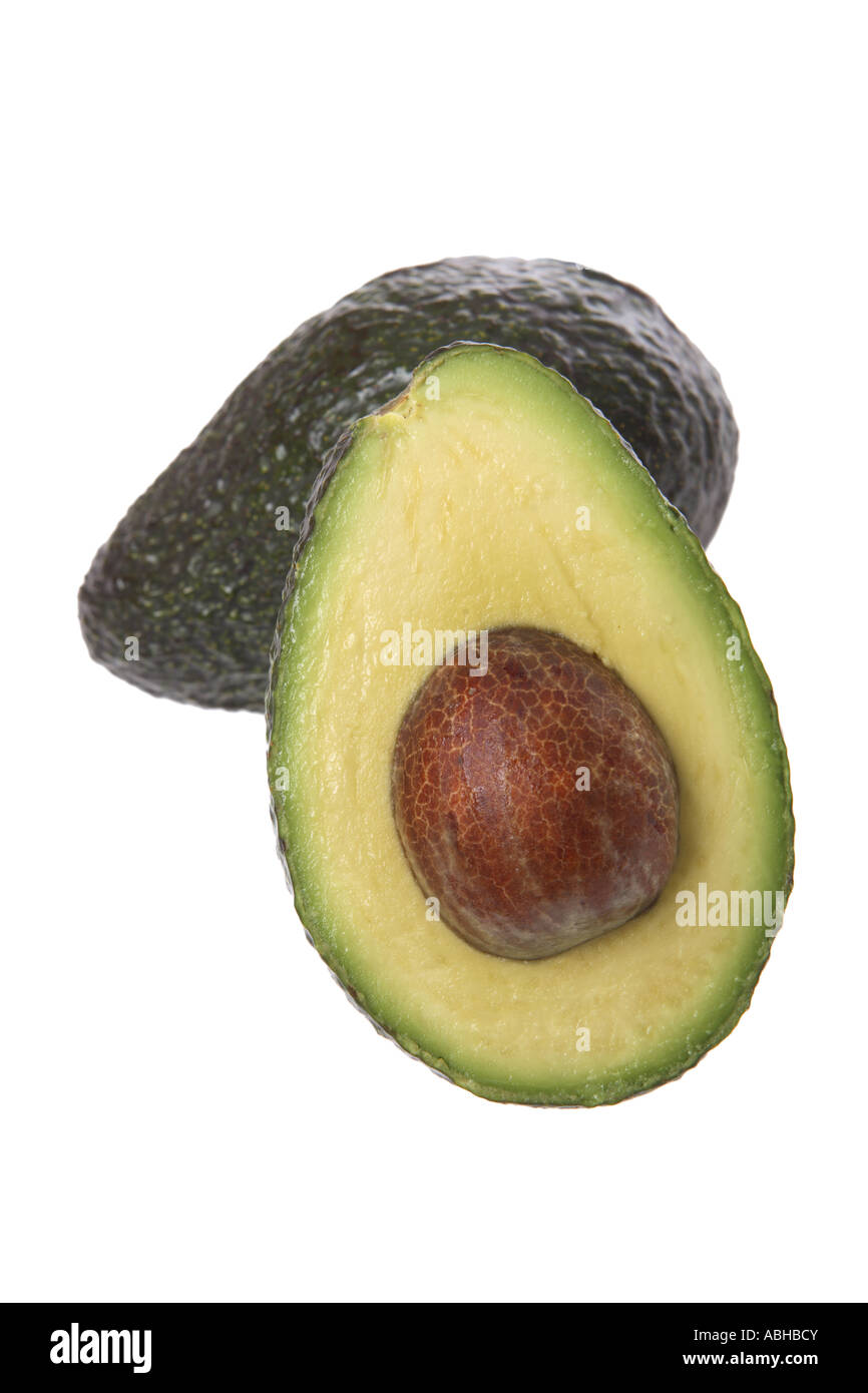 Avocado cut out on white background Stock Photo - Alamy