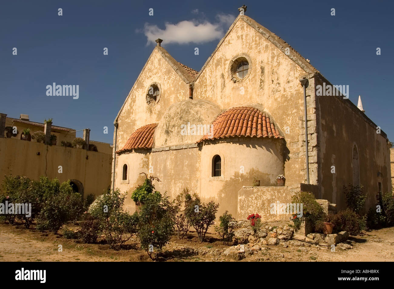 Courtyard arkadi monastery ancient hi-res stock photography and images ...