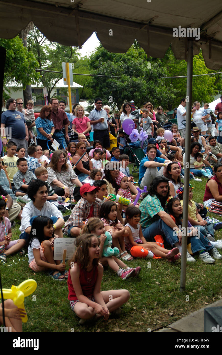 People watching an outside show in San Antonio Stock Photo - Alamy