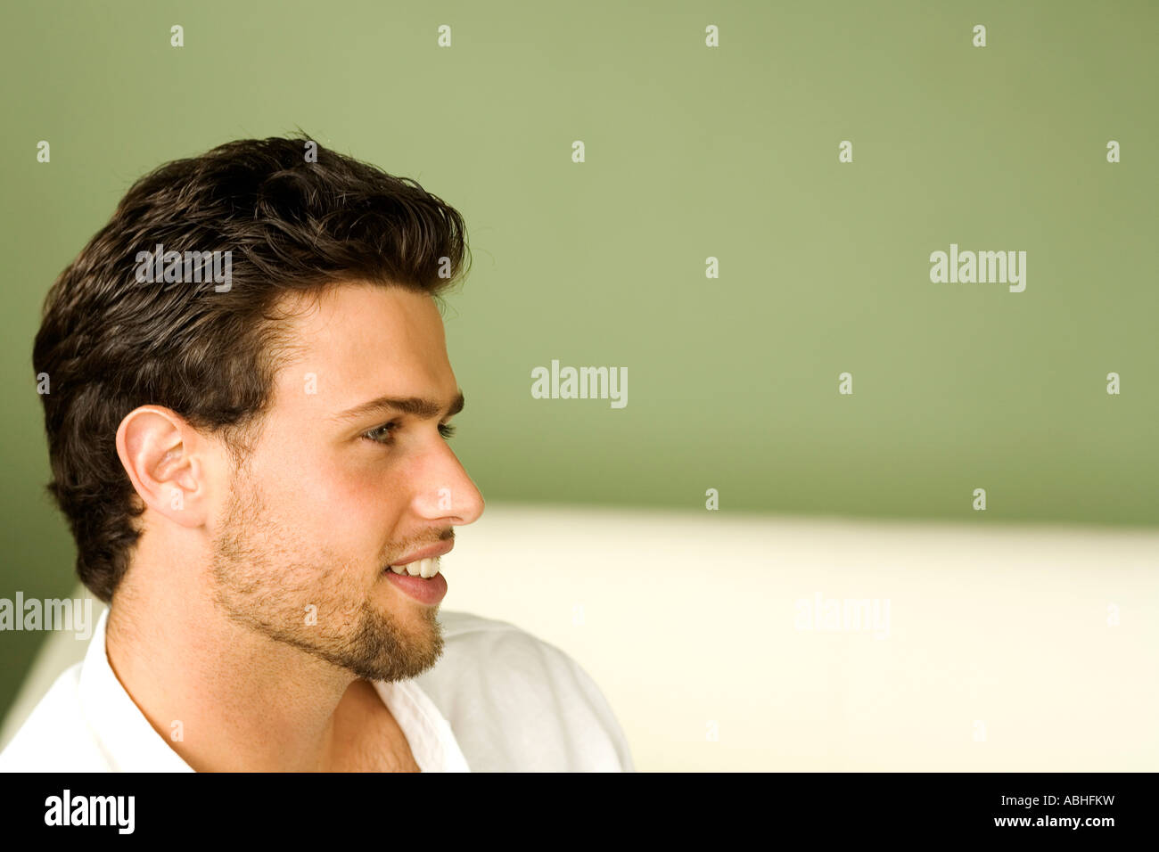 Portrait of a young man, view in profile Stock Photo - Alamy