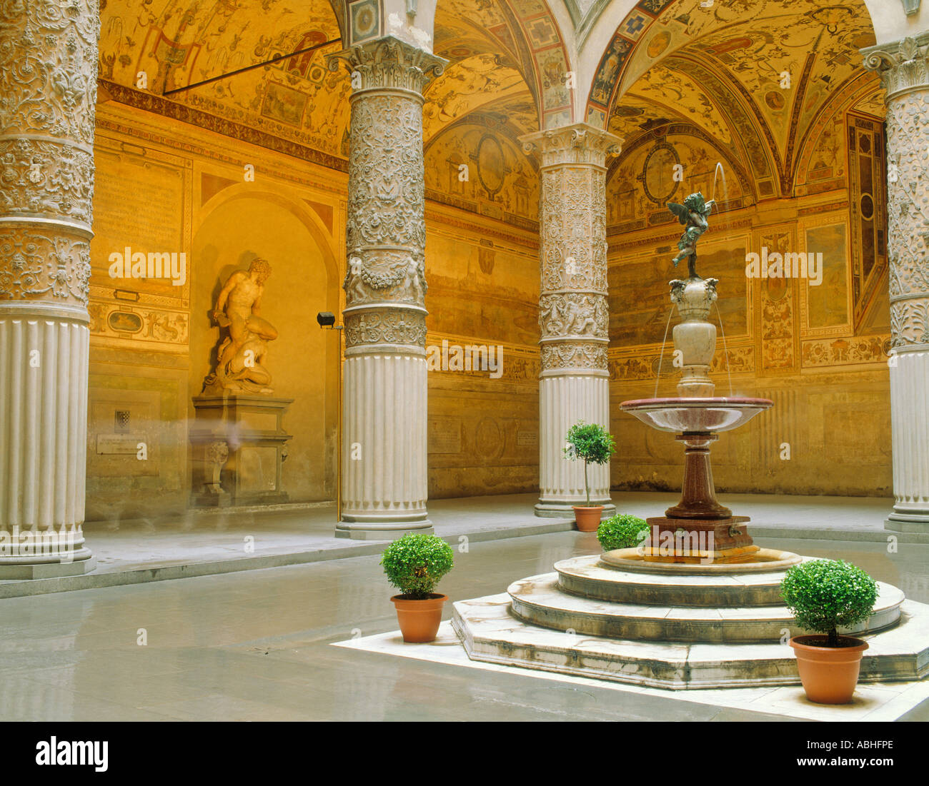 Florence Tuscany Italy Palazzo Vecchio courtyard Stock Photo - Alamy