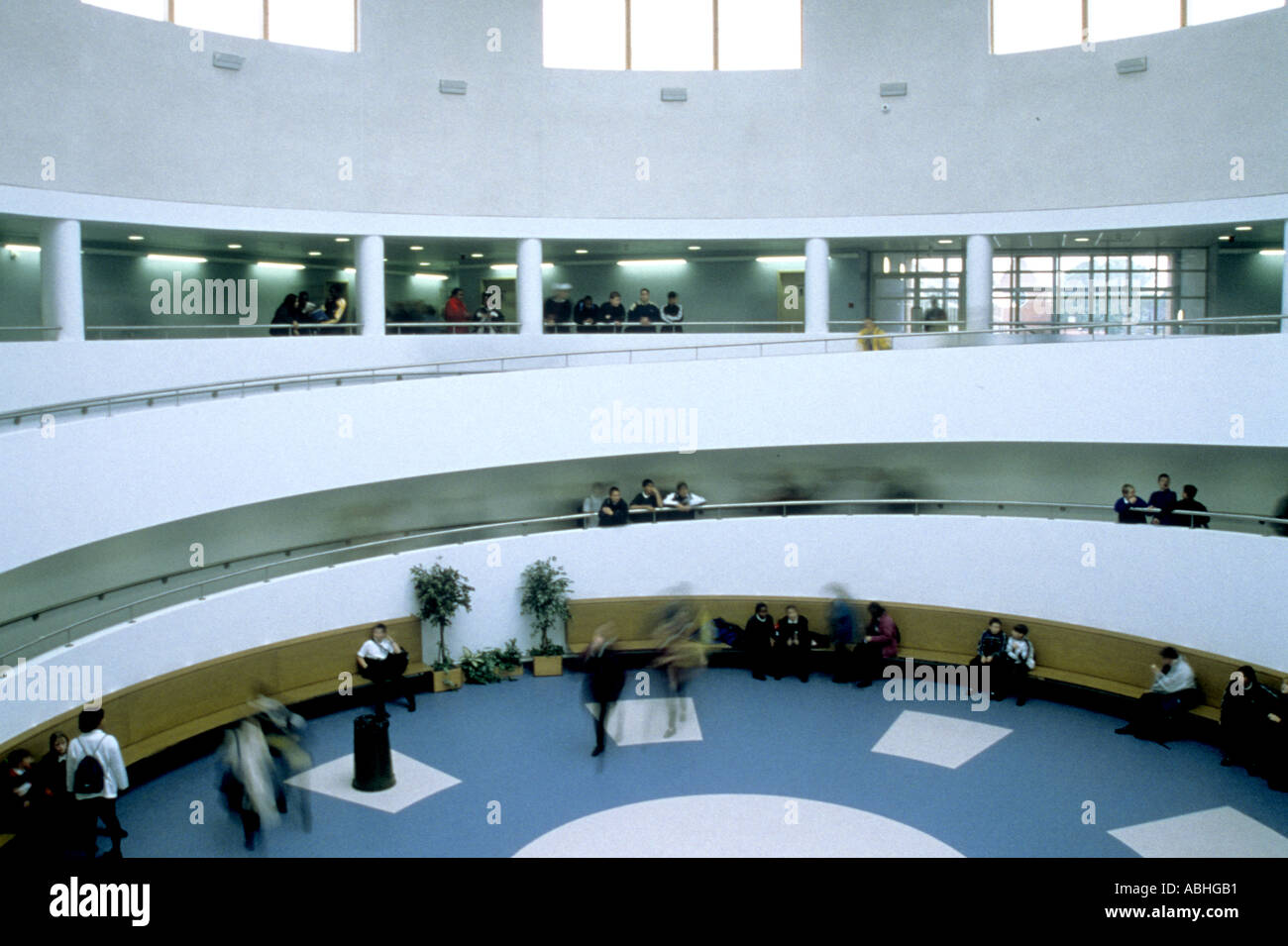 Royal Docks School Stratford London UK. The atrium of this community ...