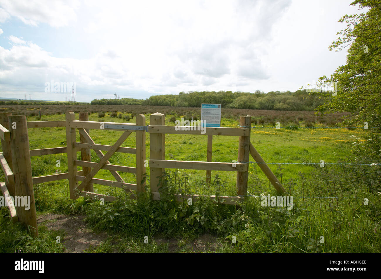 Entrance gate to Heysham Moss nature reserve Lancashire Stock Photo - Alamy