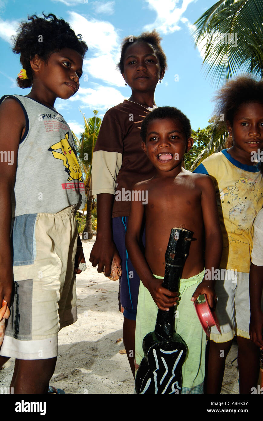 People living on a small island in Raja Ampat, Indonesia Stock Photo ...
