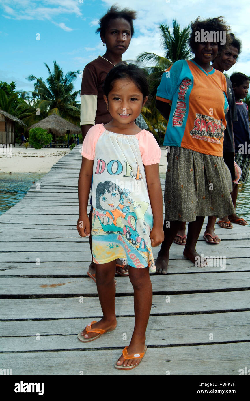 Young kids living on a small island in Raja Ampat, Indonesia Stock ...