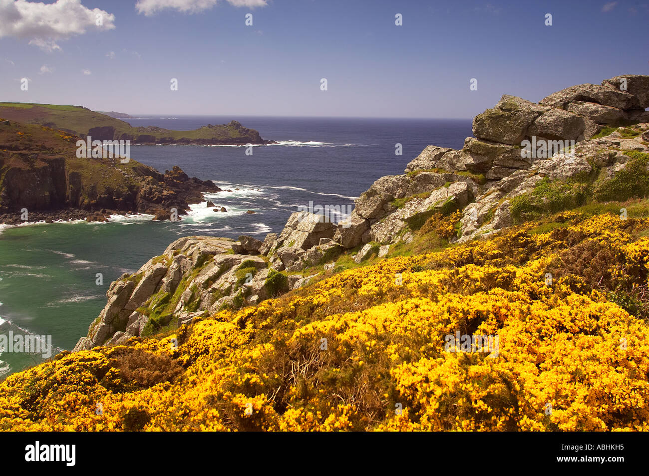 The cliffs at Zennor, north Cornwall, looking towards Gurnard's Head ...
