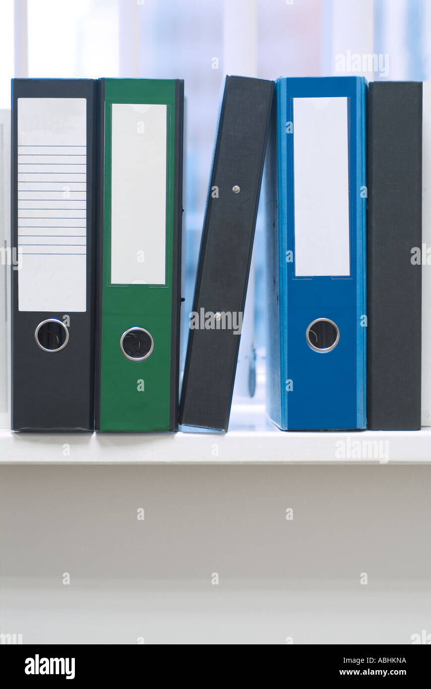 Lever Arch Files on Office Shelf Stock Photo - Alamy