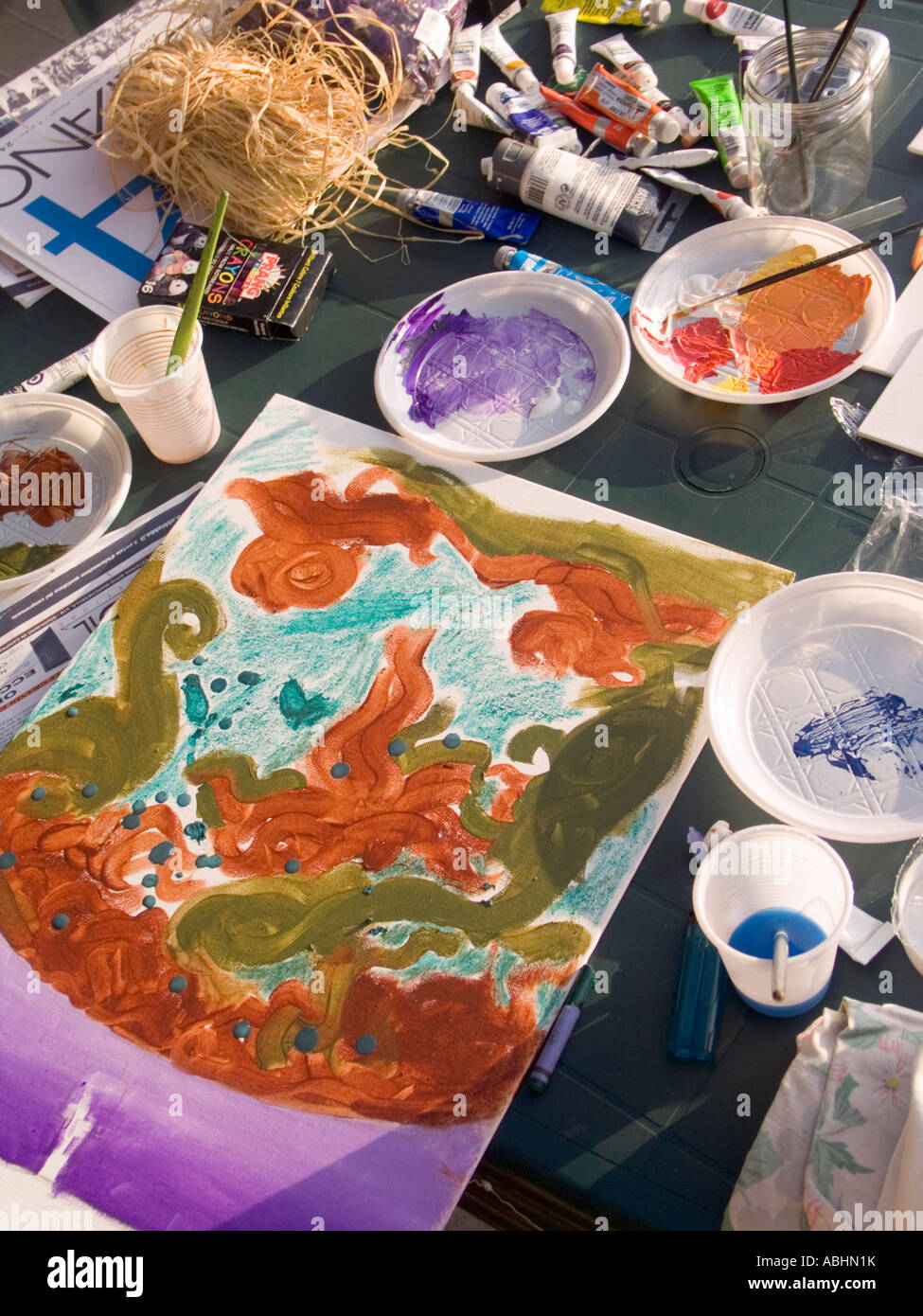 paint color activity Stock Photo - Alamy
