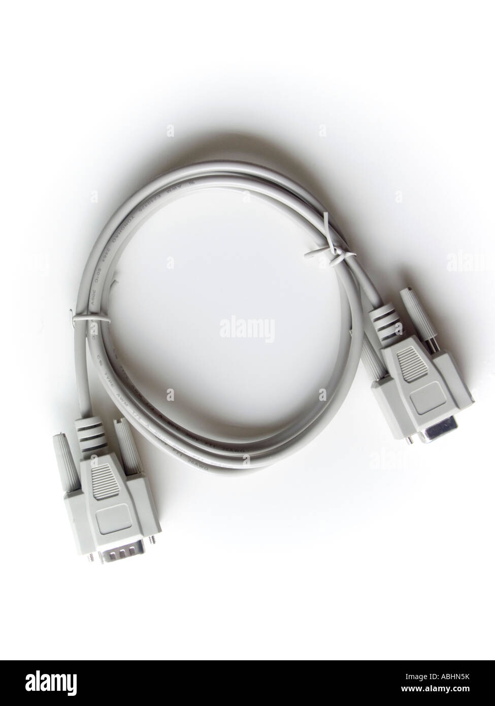 pc serial plug and cable close up on a white background Stock Photo - Alamy