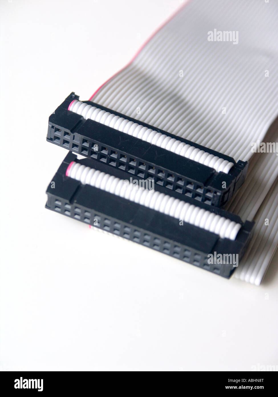 pc eide versus ide cable plug cluose up on a white backround Stock ...