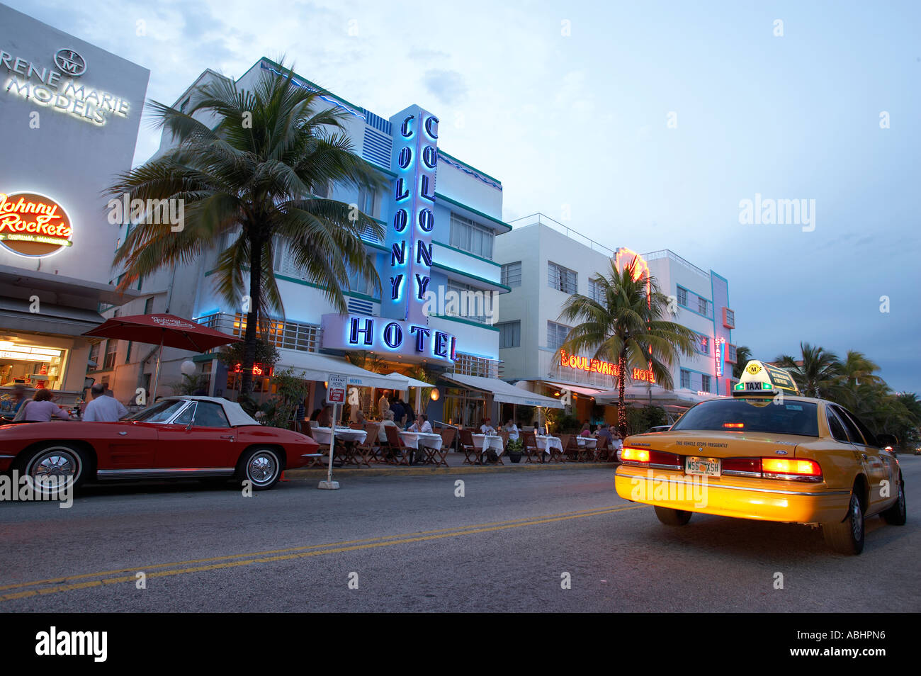 South beach miami strip night hi-res stock photography and images - Alamy