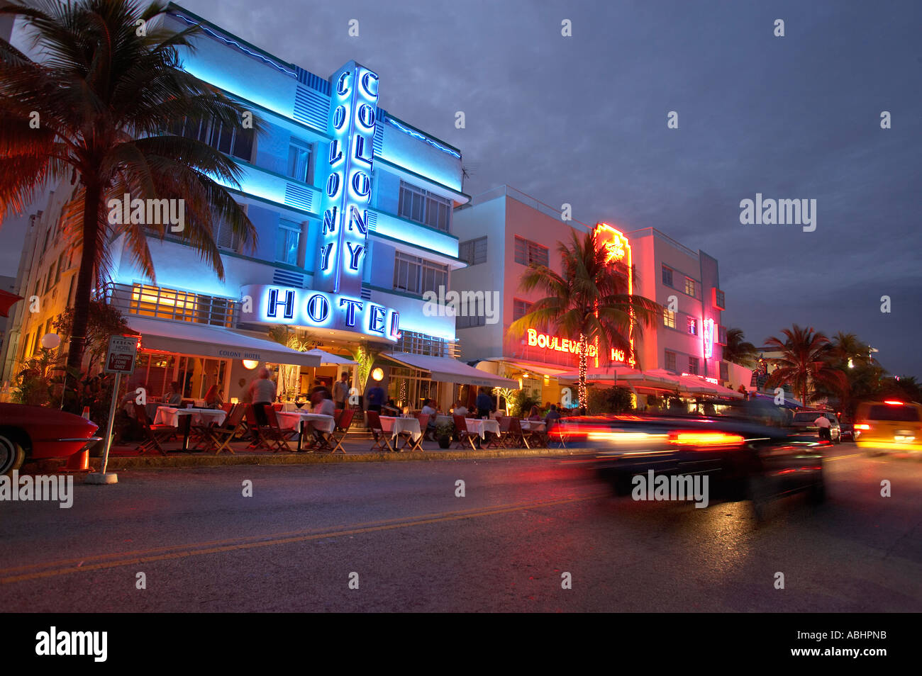 South beach miami strip night hi-res stock photography and images - Alamy