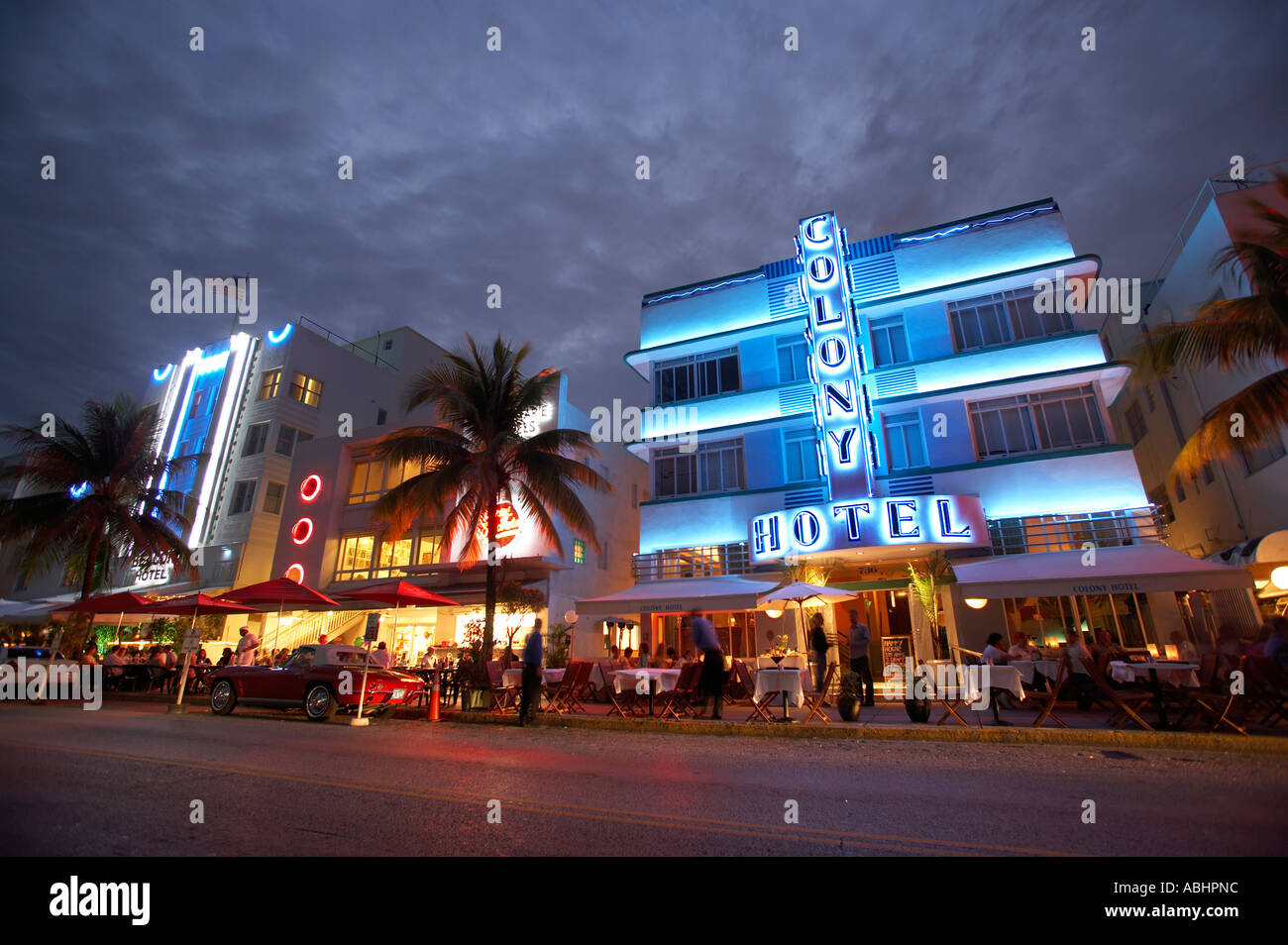 South beach miami strip night hi-res stock photography and images - Alamy