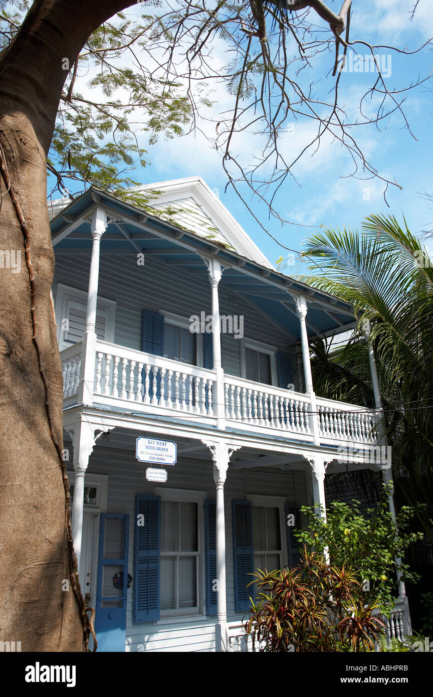 Typical conch wooden house Key West Stock Photo - Alamy