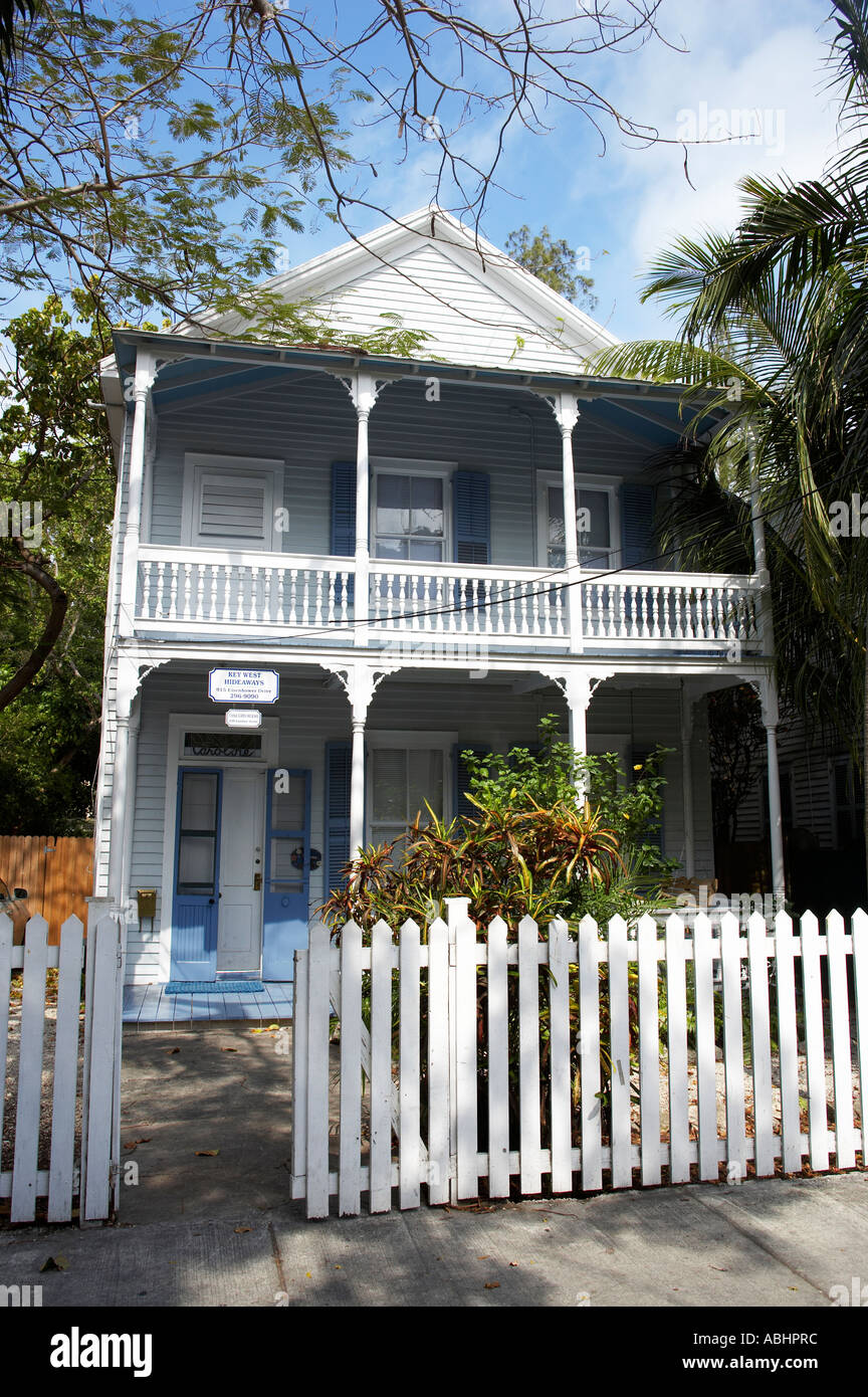 Typical conch wooden house Key West Stock Photo - Alamy