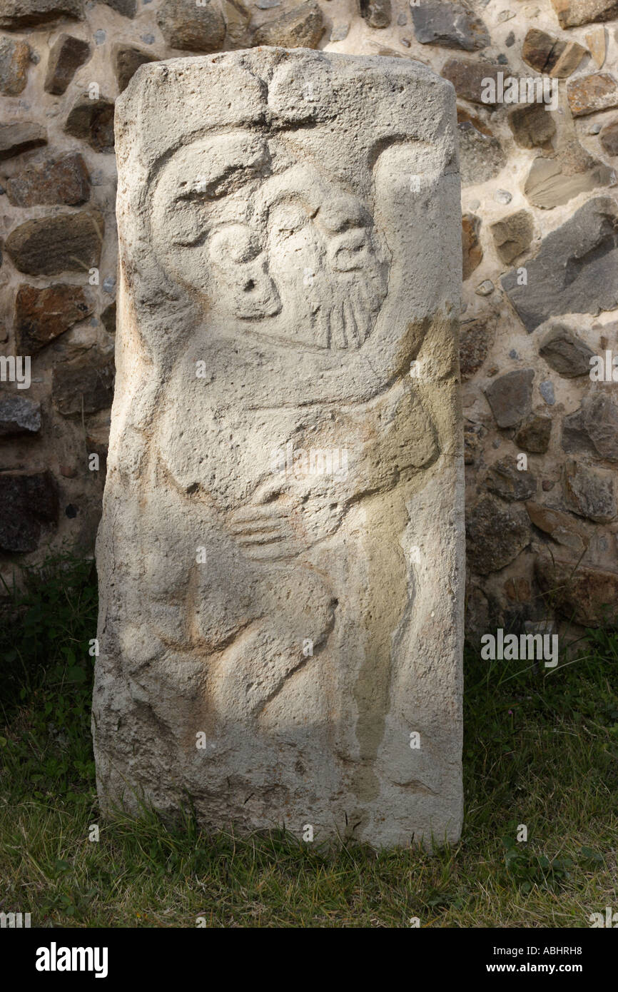 Glyph carving Monte Alban an ancient Zapotec City Oaxaca State Mexico ...