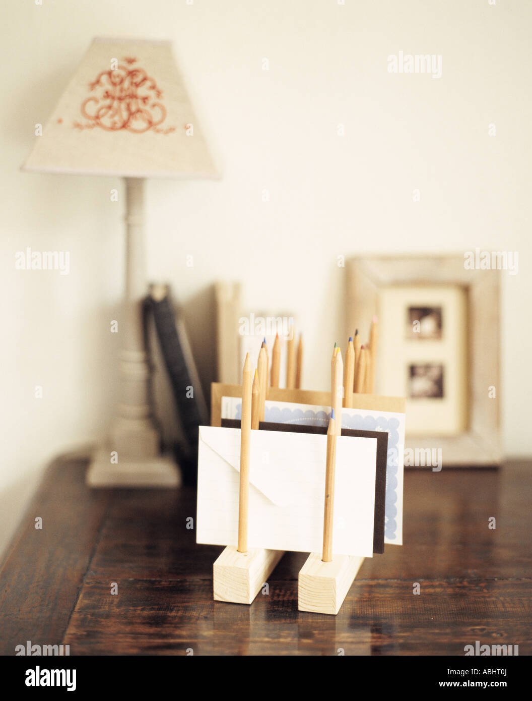 letter stand made with pencils Stock Photo - Alamy