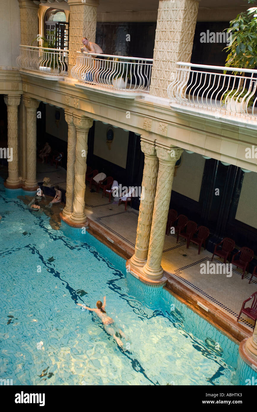 People swimming in the Gellert Baths Buda Budapest Hungary Stock Photo ...