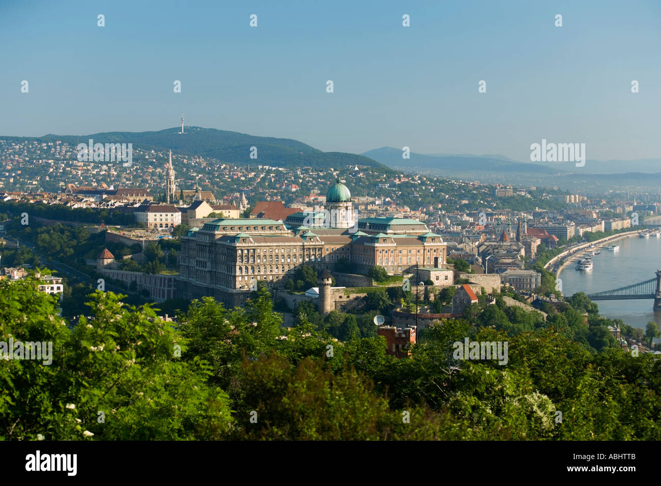 View over Buda with the Royal Palace on Castle Hill Buda Budapest ...