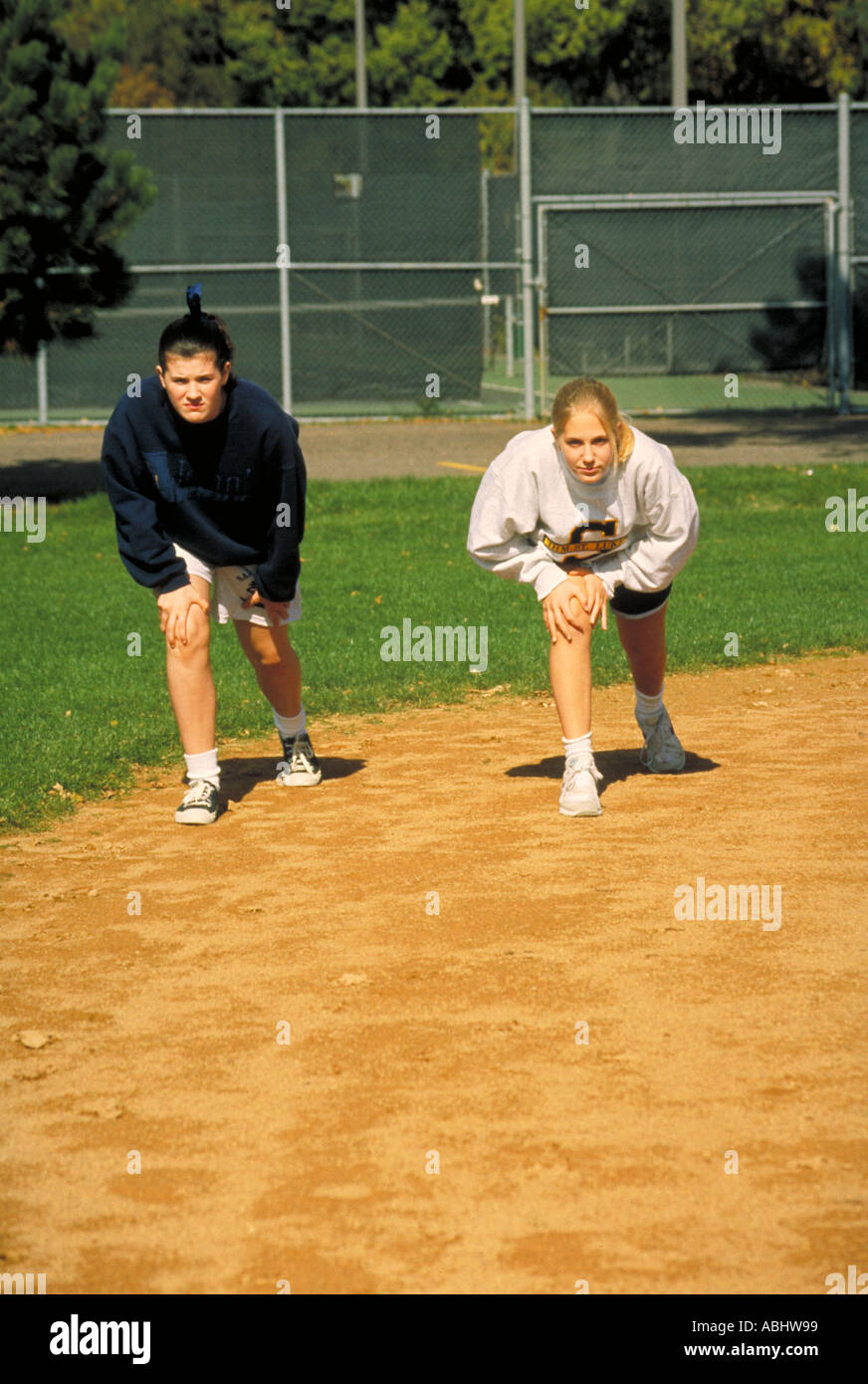 Two girls race track hi-res stock photography and images - Alamy