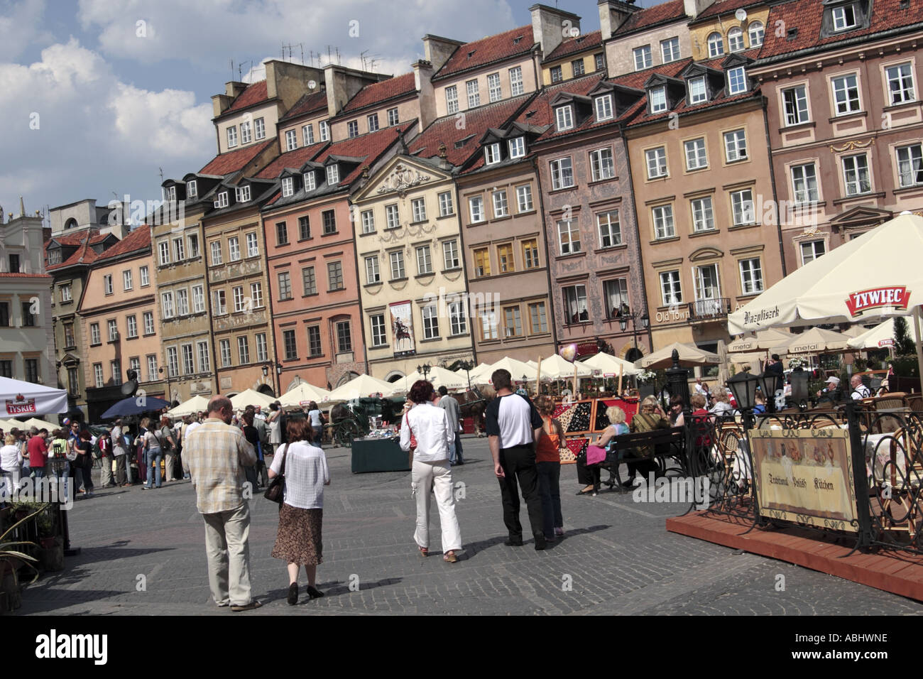 View into the centre of Market Square Rynek Starego Miasta in the Old ...