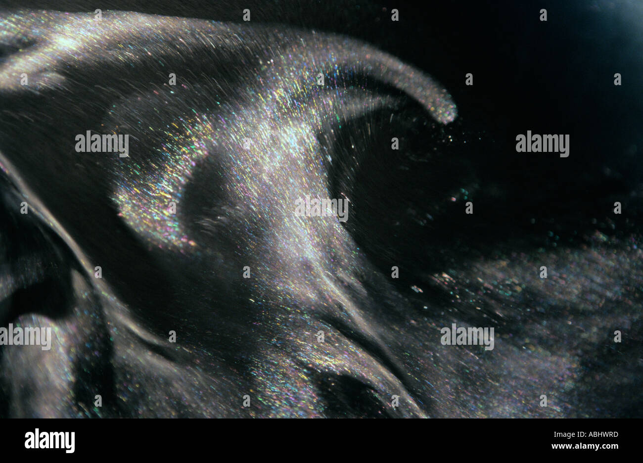 Diamond Dust or Ice Snow crystal flow visualization in freezer chamber ...