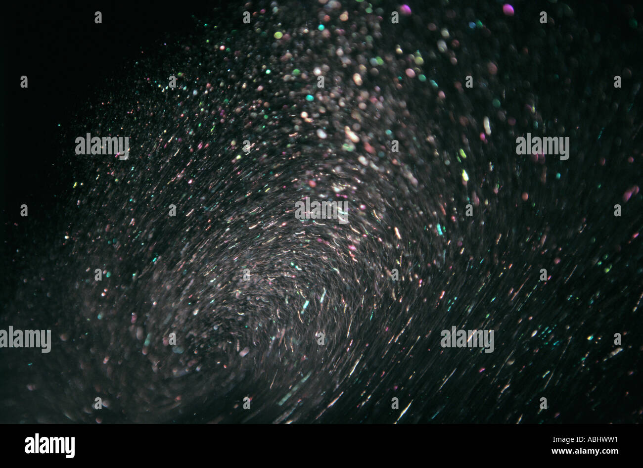 Diamond Dust or Ice Snow crystal flow visualization in freezer chamber ...