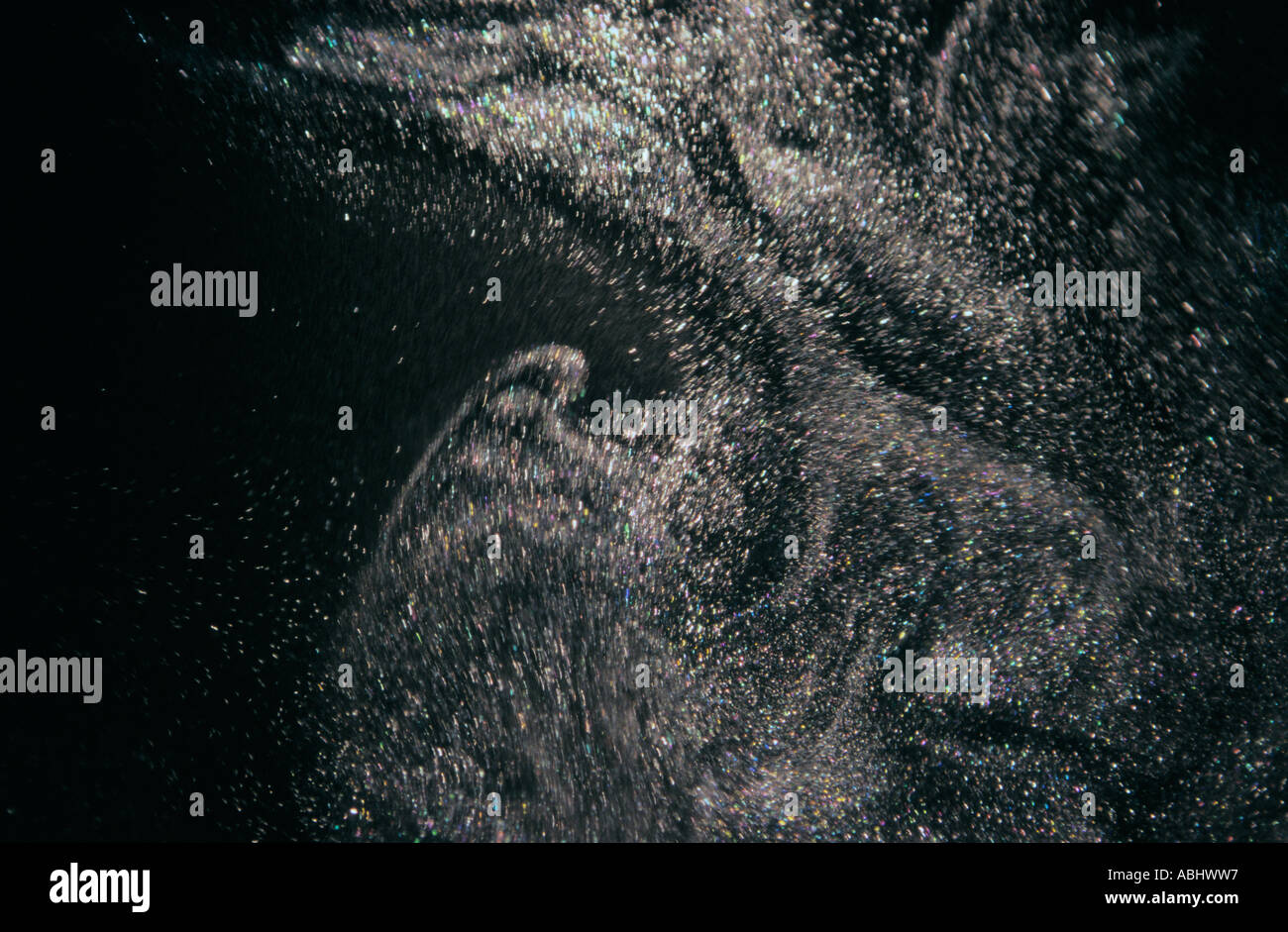 Diamond Dust or Ice Snow crystal flow visualization in freezer chamber ...