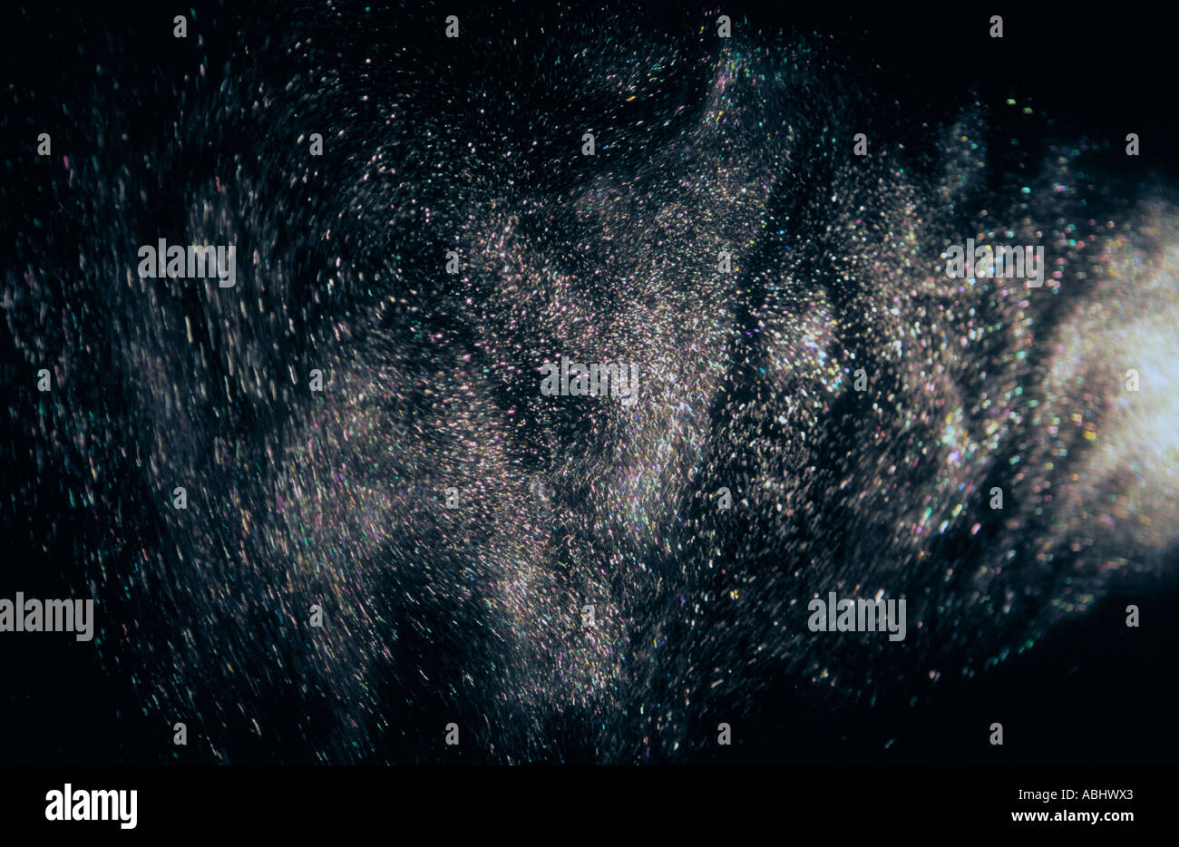 Diamond Dust or Ice Snow crystal flow visualization in freezer chamber ...