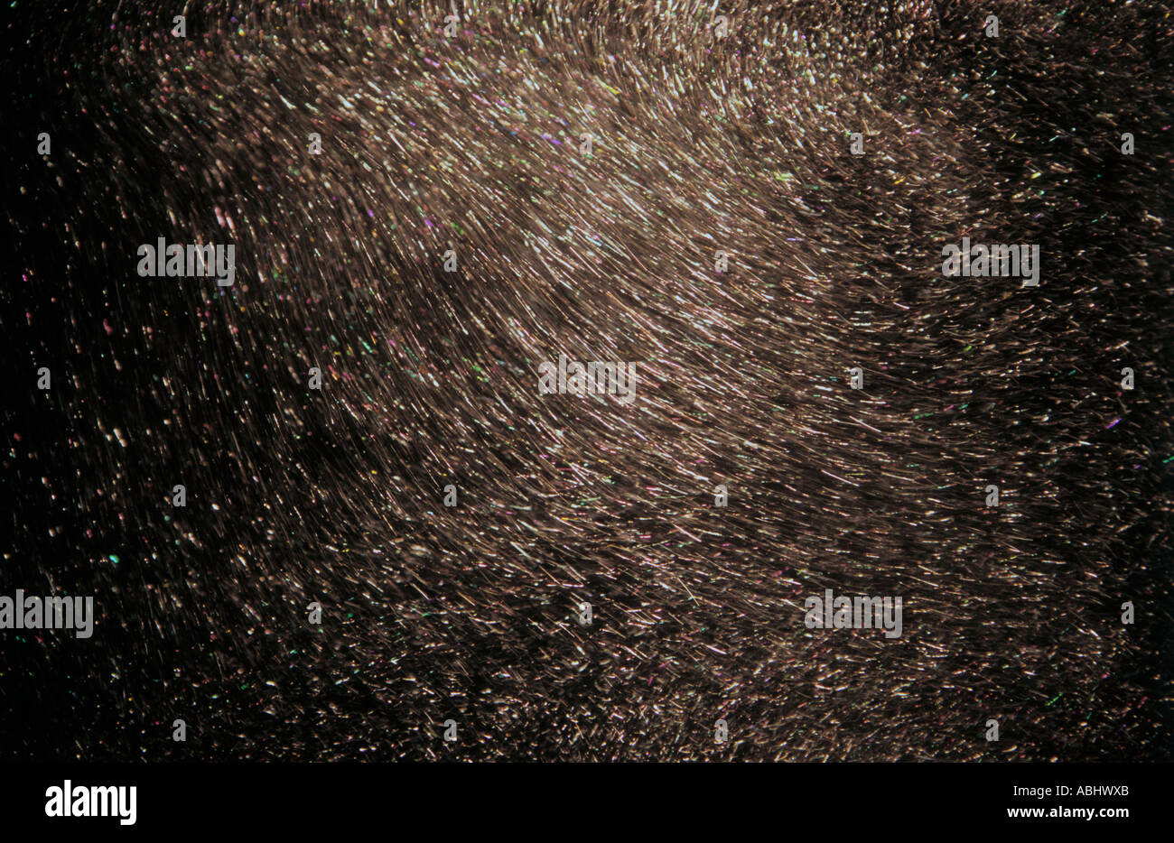 Diamond Dust or Ice Snow crystal flow visualization in freezer chamber ...