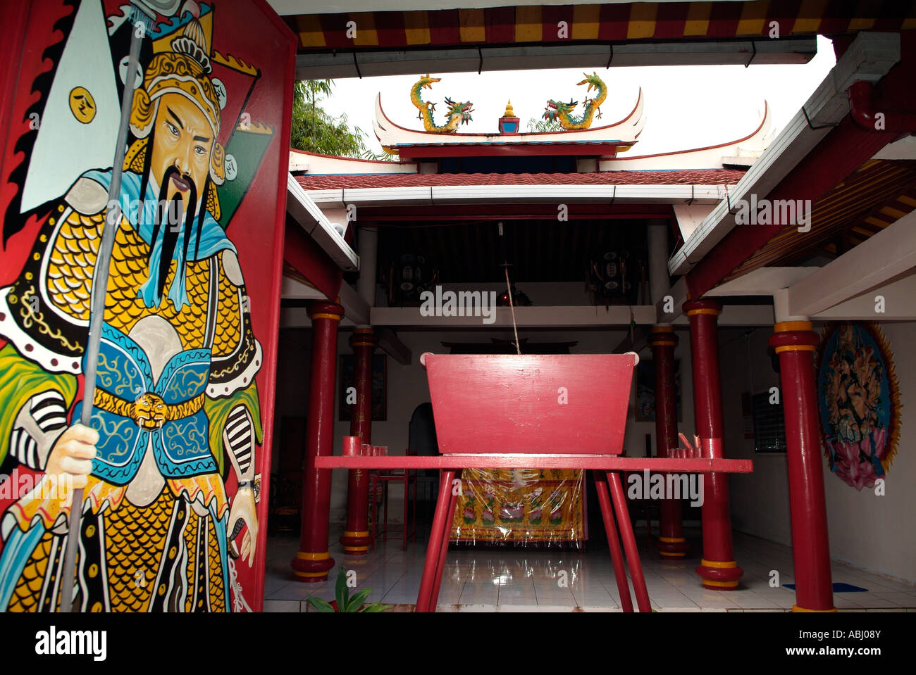 Inside a chinese temple, North Sulawesi Stock Photo - Alamy