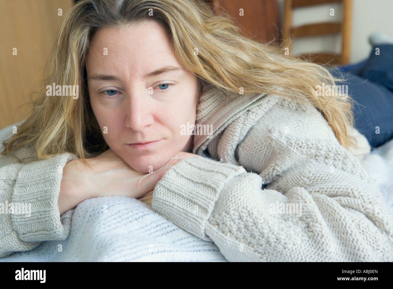 Portrait of tired woman Stock Photo - Alamy