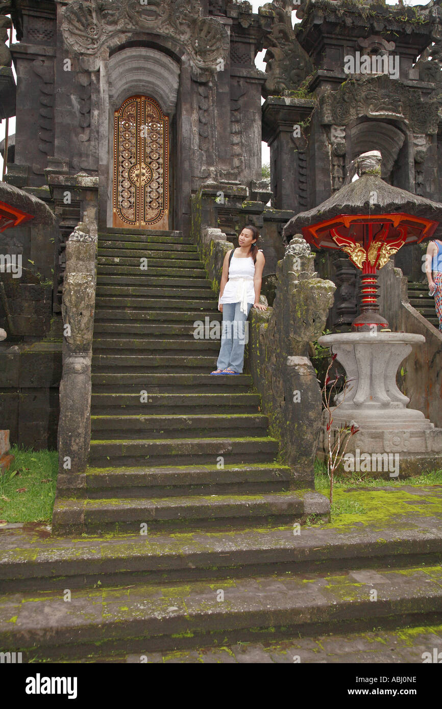 Tourist on the steps at Besakih temple, Bali, Indonesia Stock Photo - Alamy