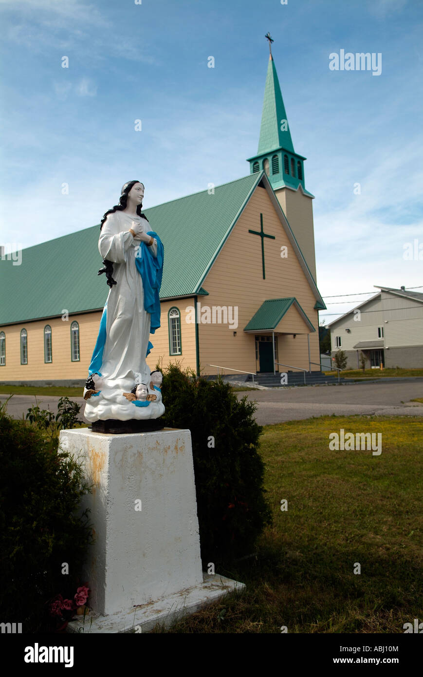 Christian church at Godbout, north of Quebec Stock Photo - Alamy