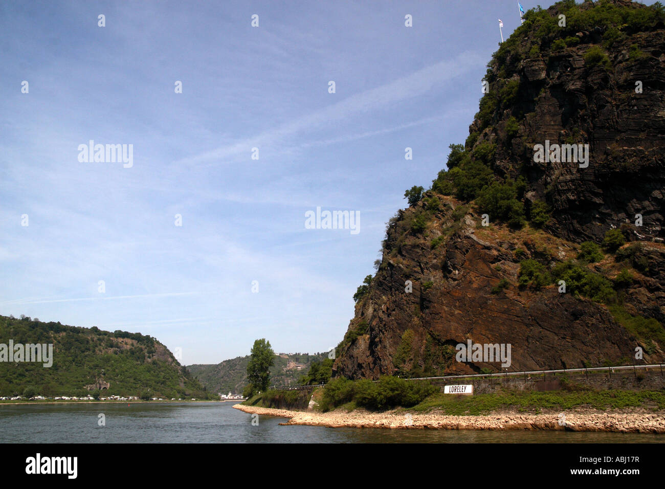 The Loreley cliffs on the Rhine river Stock Photo - Alamy