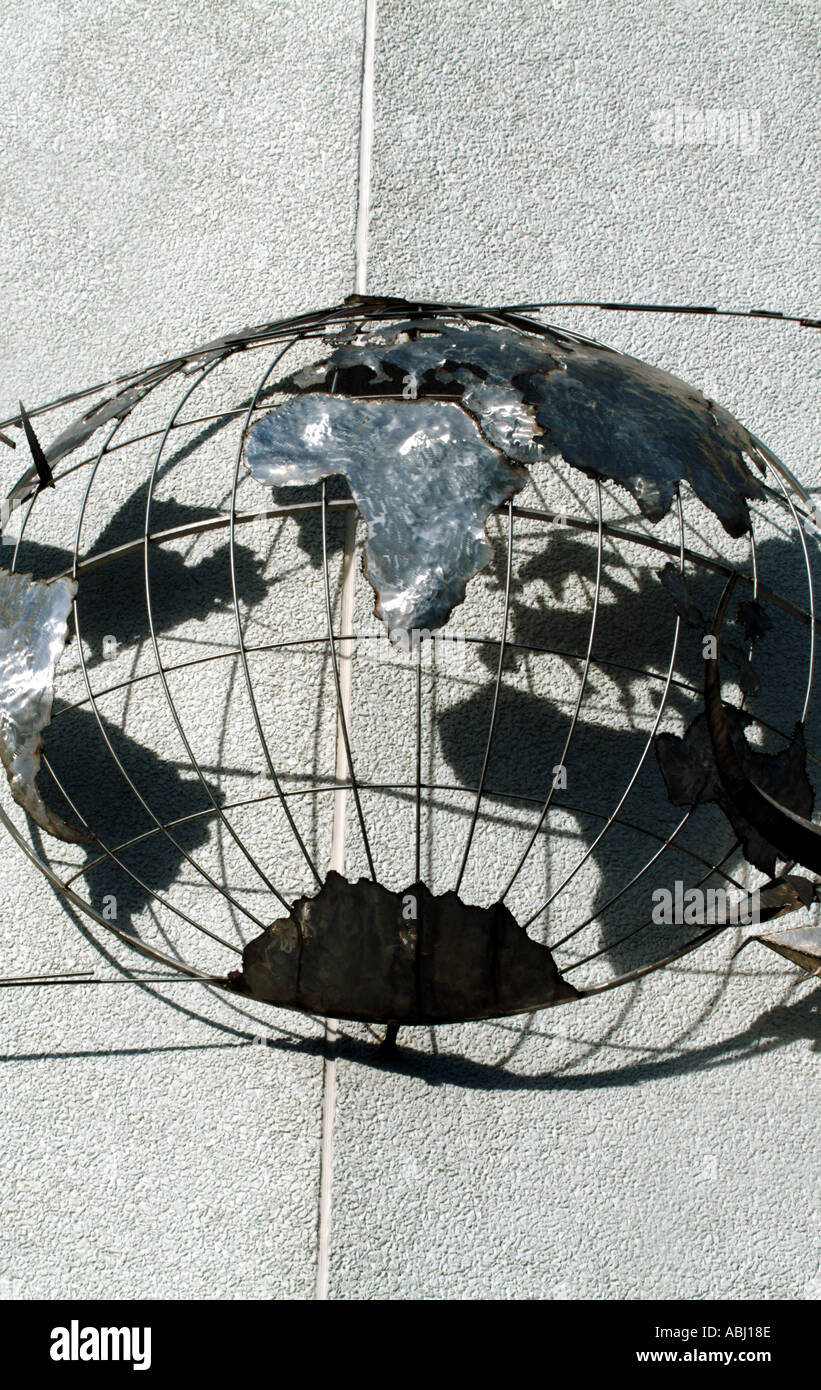 globe world worldwide earth planet art structue sculpture steel metal ...