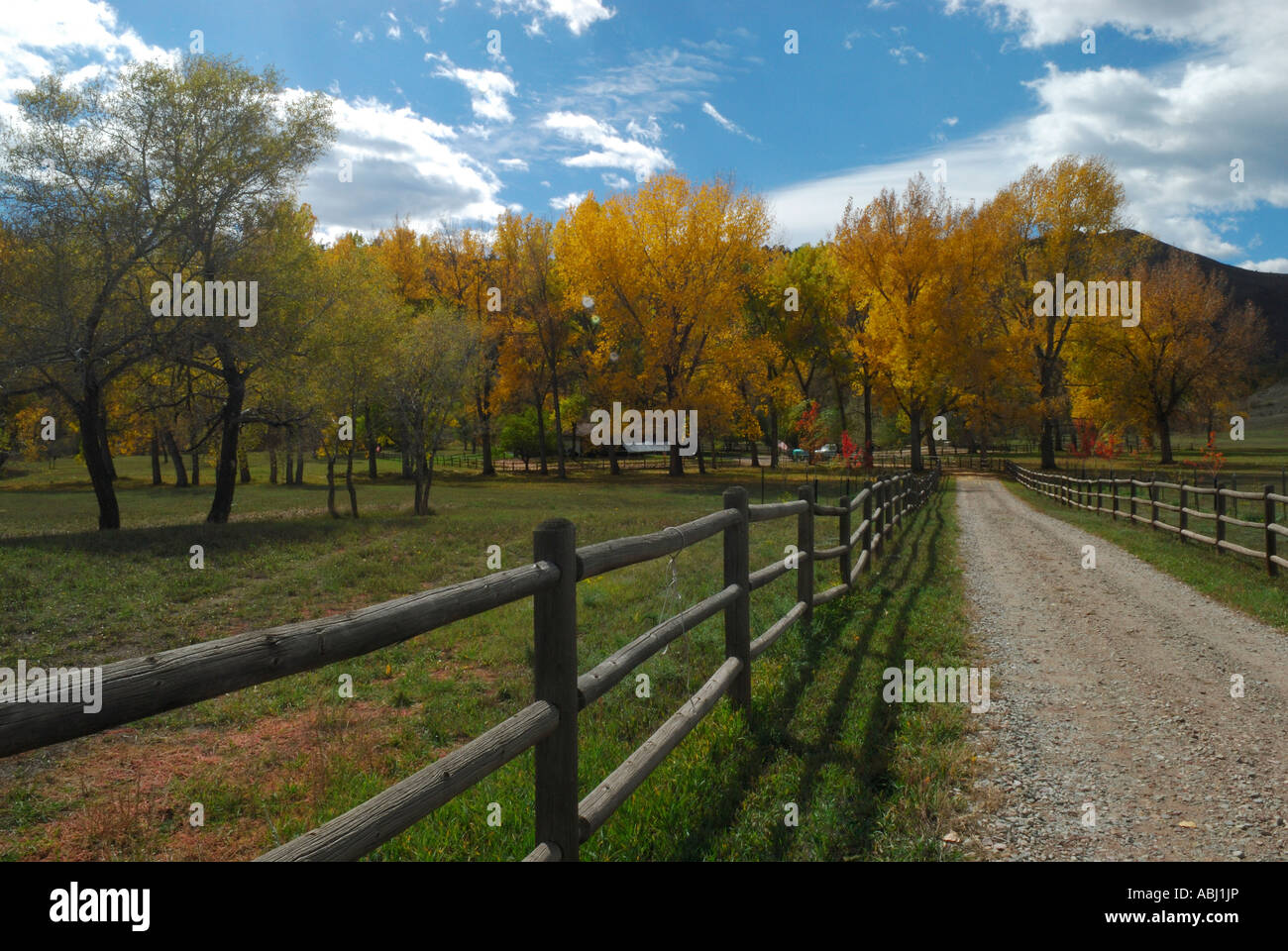 Ranch in the Rocky Mountains in Colorado state, USA Stock Photo - Alamy