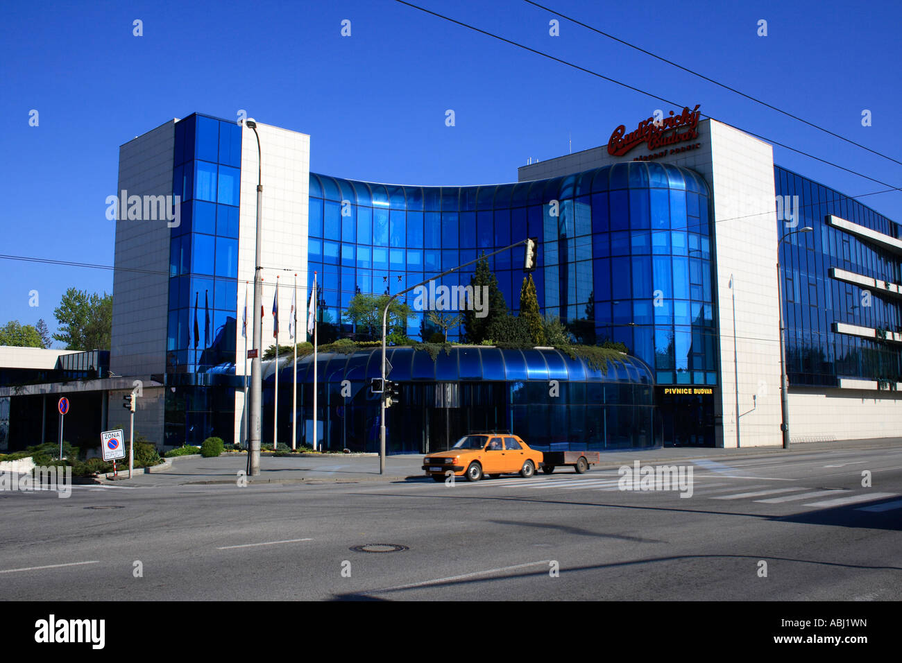 Administration building of the Brewery Budweiser beer, Budweis, Czech ...