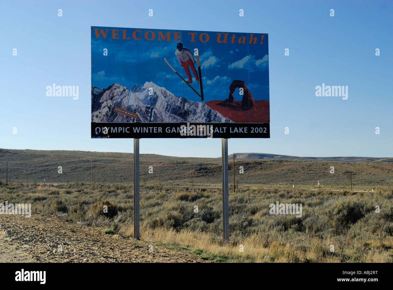 Entering Utah state sign in United States, America Stock Photo - Alamy